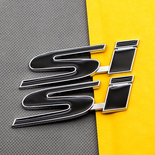 2Pcs Metal Si Emblem Black Chrome Rear Trunk Sport Badge Car Sticker ...