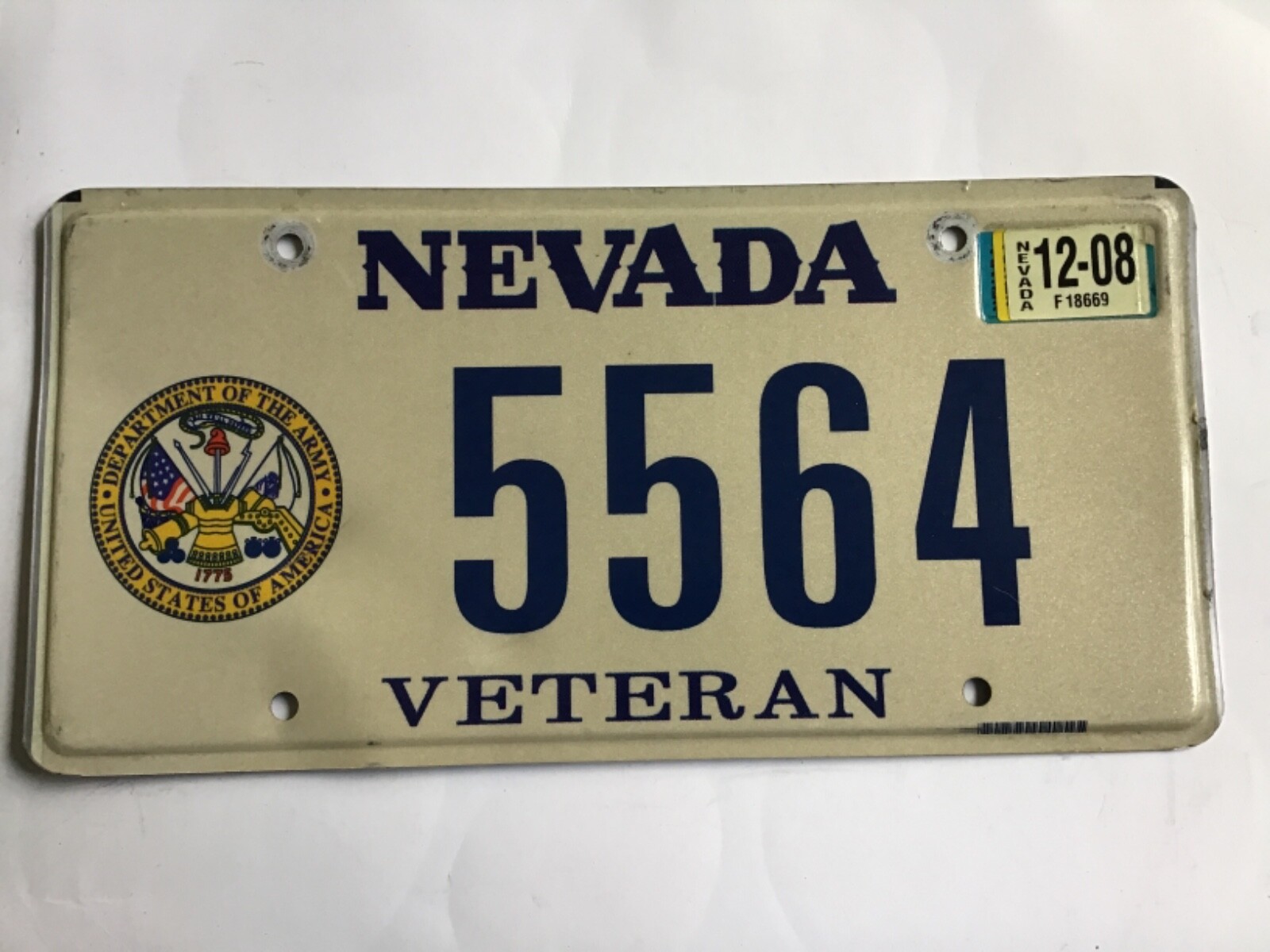 2008 Nevada Veteran Army License Plate Tag | eBay