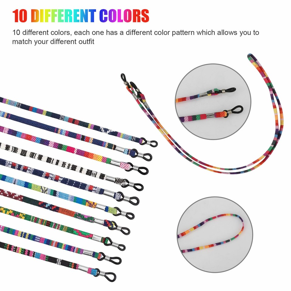 10X Sunglass Eyeglass Neck Strap Sports Read Glasses Cord Lanyard ...