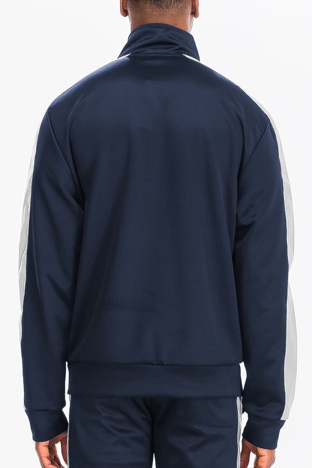 Mens Single Stripe Zip Up Track Jacket Side Stripe Activewear Active ...
