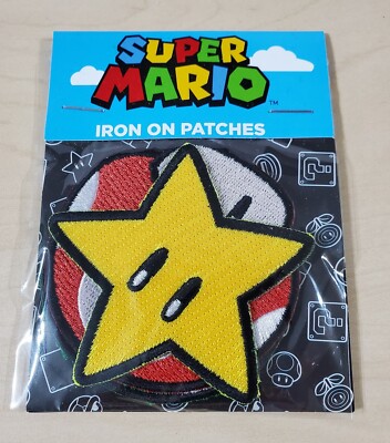 New Nintendo Super Mario Iron On Embroidered Patches Green Red Mushroom ...