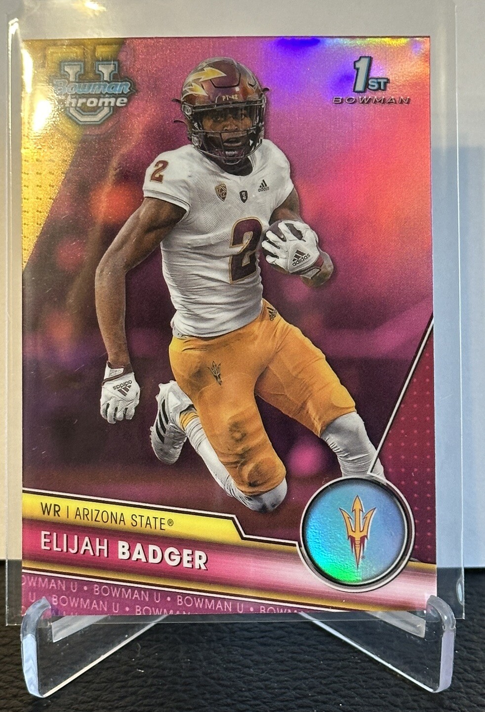 2023 Bowman Chrome U Elijah Badger #11 Pink Refractor Arizona State | eBay