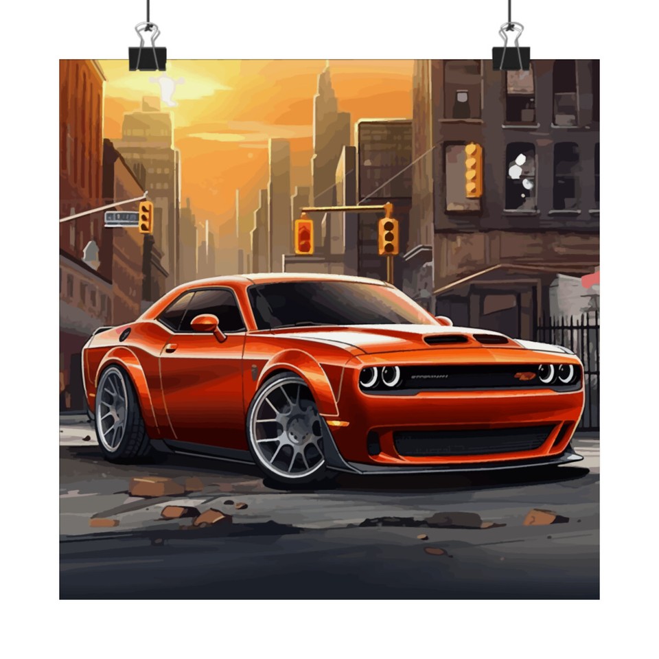 Dodge Challenger SRT Hellcat Demon Scat Pack American Muscle Car Poster ...