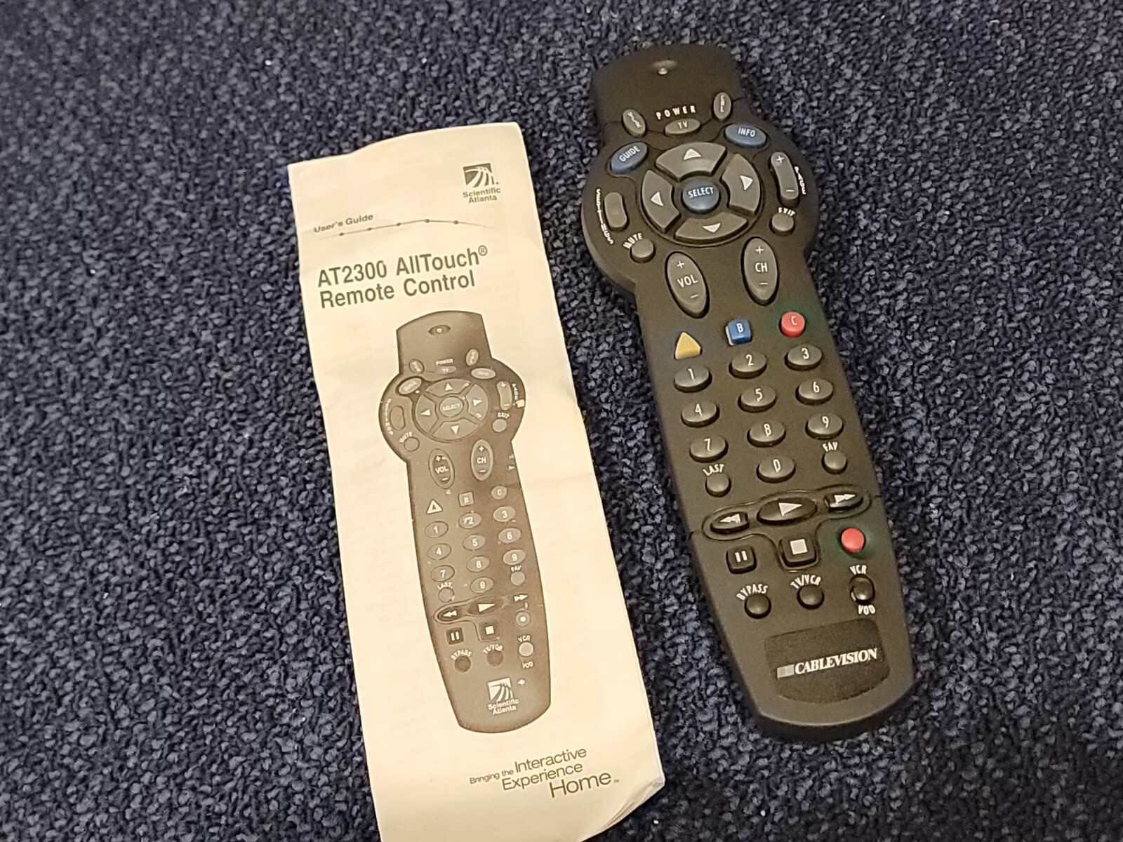 CABLEVISION AT2300 SCIENTIFIC ATLANTA MODEL 4001505 TELEVISION REMOTE ...