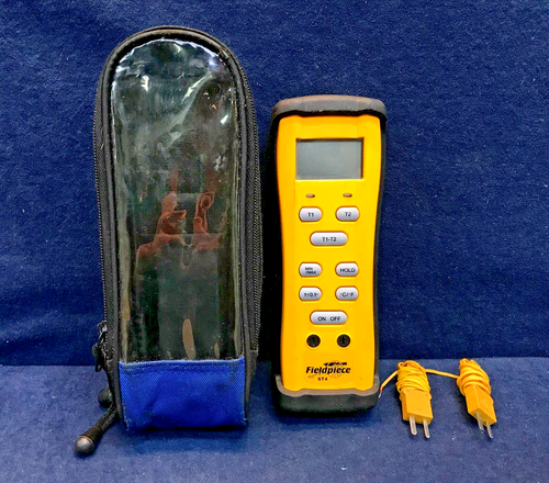 FIELDPIECE DUAL TEMPERATURE METER ST4 With Case & Thermal Probes ...