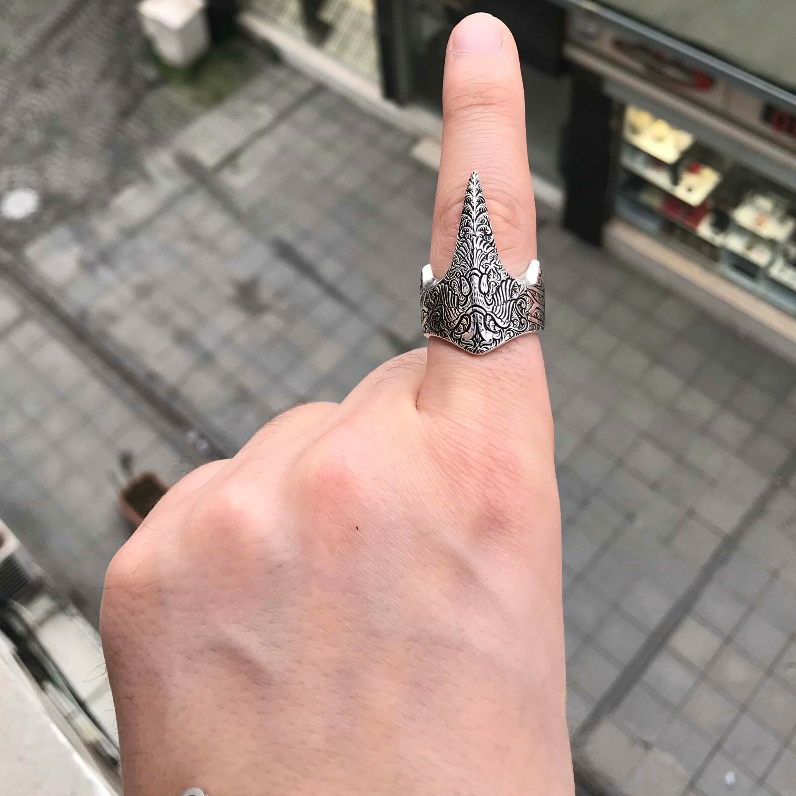 Solid 925 Sterling Silver Double Headed Eagle Kayi Tribe Archer Thumb ...