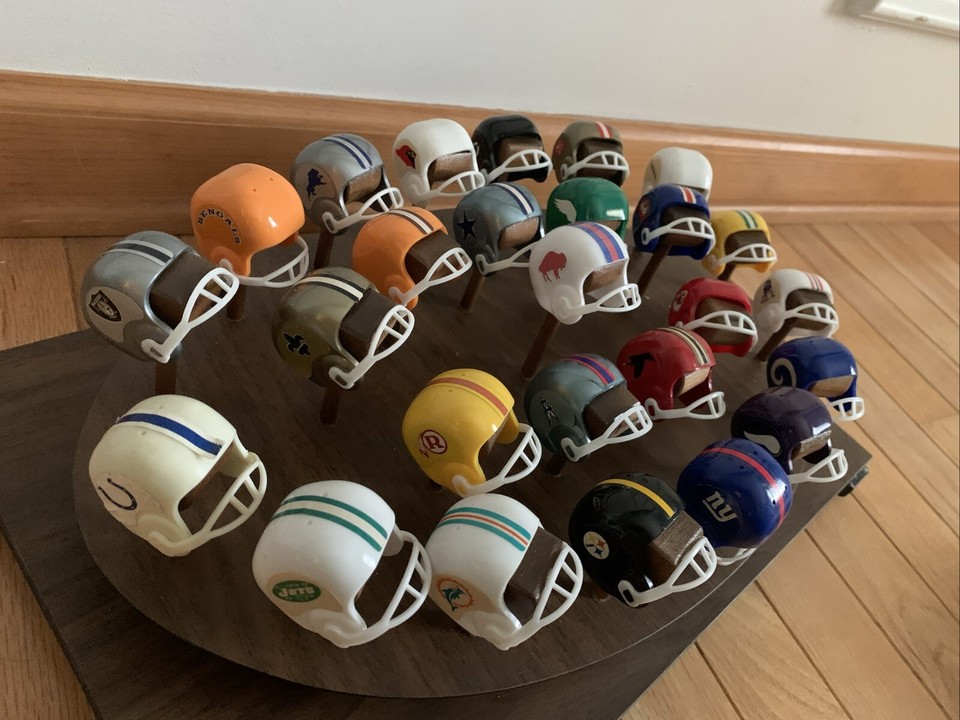 Vintage 1968 NFL/AFL Mini Gumball Football Helmets 26 Display Acrylic ...