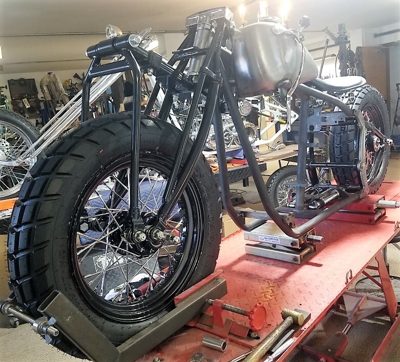 Black Adventure Bobber ST Frame Leaf Spring Rolling Chassis Kit, Shift ...