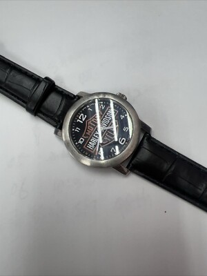 Harley Davidson Motorcycles Wrist Watch Black Band Bulova Watch New ...