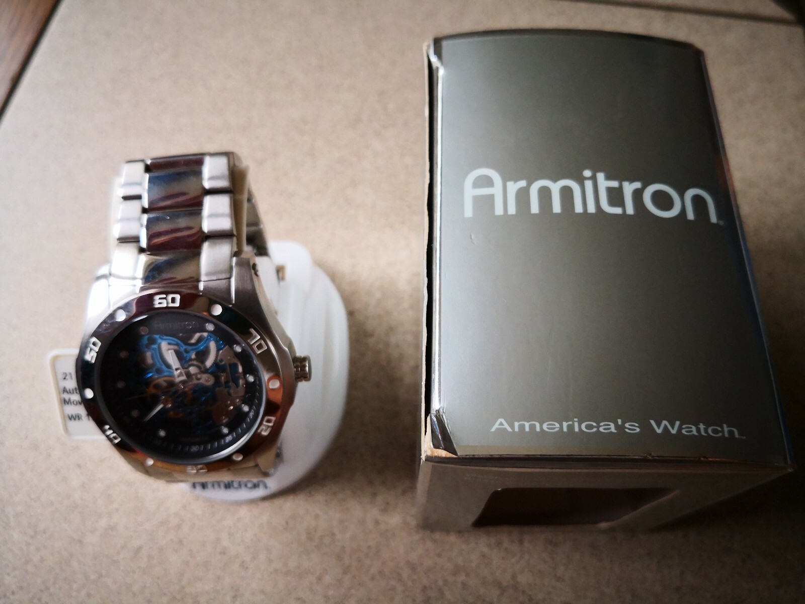 ARMITRON Skeleton Watch Automatic Self Winding 21Jewels Stainless Case ...