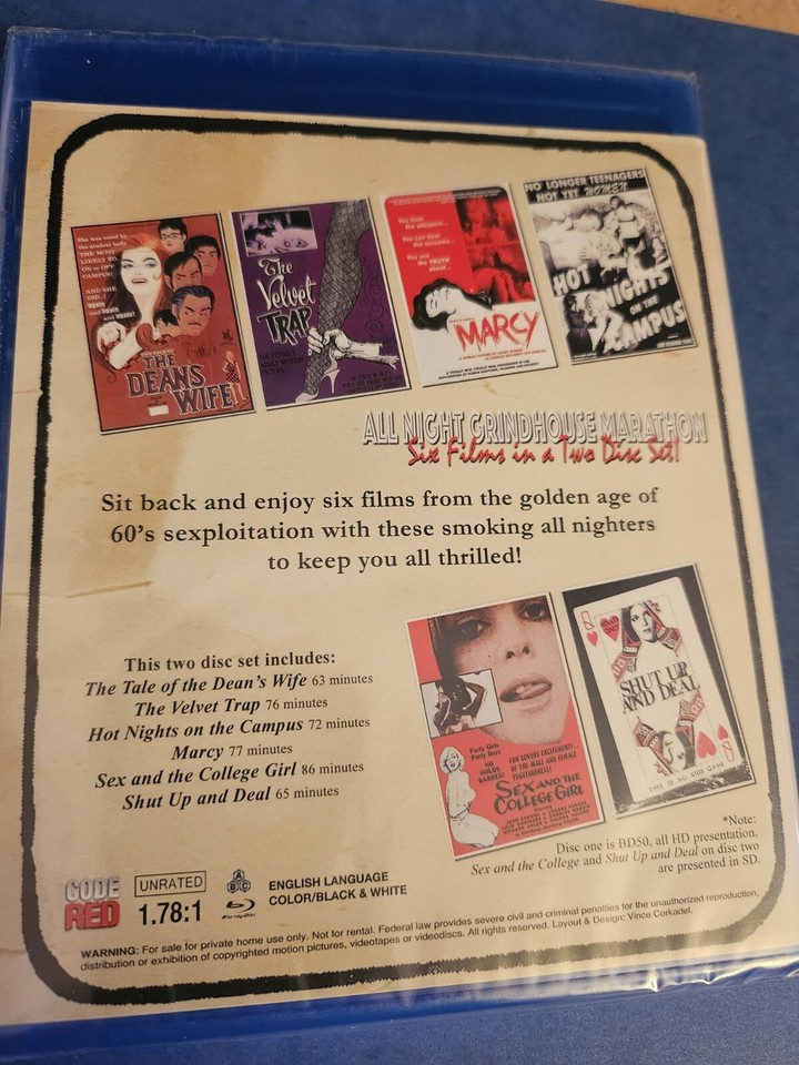 All Night Grindhouse Marathon - Six Exploitation Film Set - New Code ...