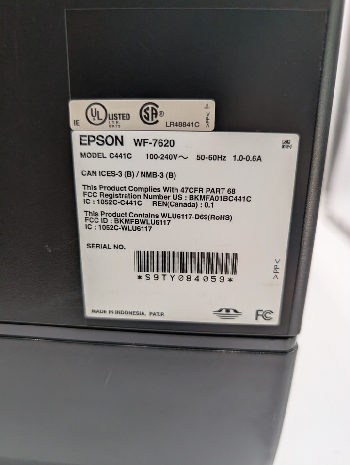 Epson WF-7620 WorkForce Wide-Format 13x19 All-in-One Copier Scanner Fax ...