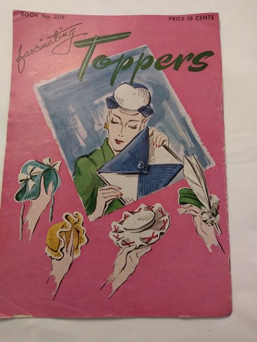 1944 Spool Cotton crochet book 20 hats bags hatpins+potholder pattern ...