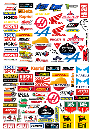 99 set4 Racing Decals Stickers Drag Race Nascar MotoGP High Quality ...