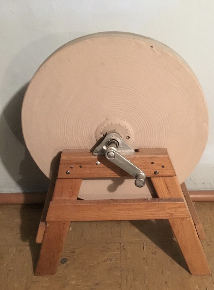 Large 18” x 2.5” Grinding Wheel Sharpening Mill Stone Antique Vintage ...