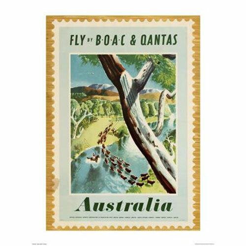 Qantas - Stamp ART PRINT POSTER 60x80cm BRAND NEW | eBay