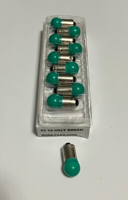 10 pack # 53 Green light bulbs bayonet type for Lionel trains & Acc ...