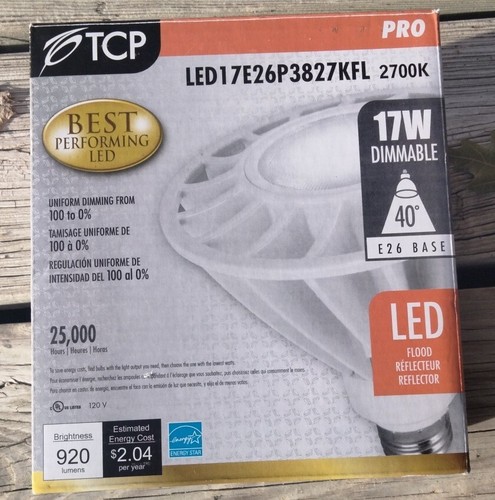 TCP 19689 LED Par38 17W E26 2700K Warm White FL40 Degree Flood Dimmable ...