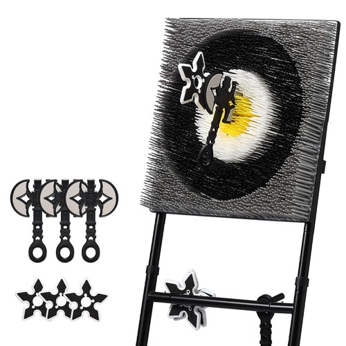 A11N Axe Throwing Game Set | Sturdy Metal Frame, Bristle Target, 6 ...