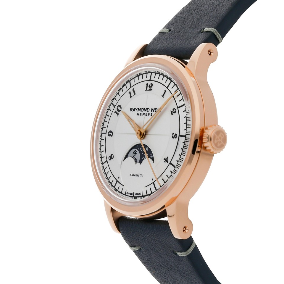 Raymond Weil Millesime Moon Phase Rose Gold PVD Auto Watch 2145-PC5 ...