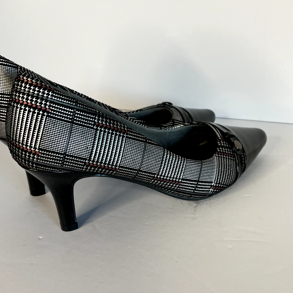 Arabella Women's Size 8 Plaid Pumps Black, Silver and Red | eBay