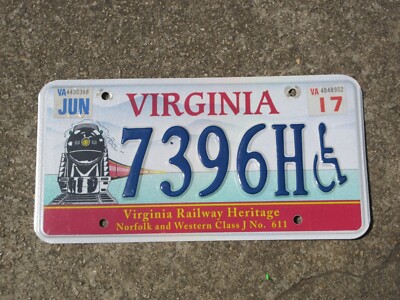 Virginia Railway Heritage License Plate Norfolk and Western Class J No ...
