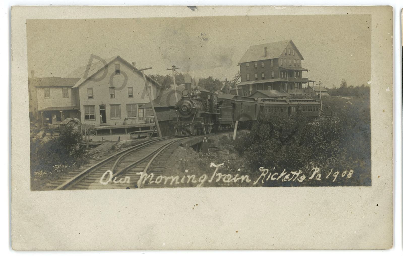 RPPC LVRR Railroad Station Train RICKETTS PA Ghost Town! Real Photo ...