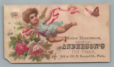 PHILADELPHIA PA ANDERSON'S OLD STAND ADVERTISING ANTIQUE TRADE CARD | eBay