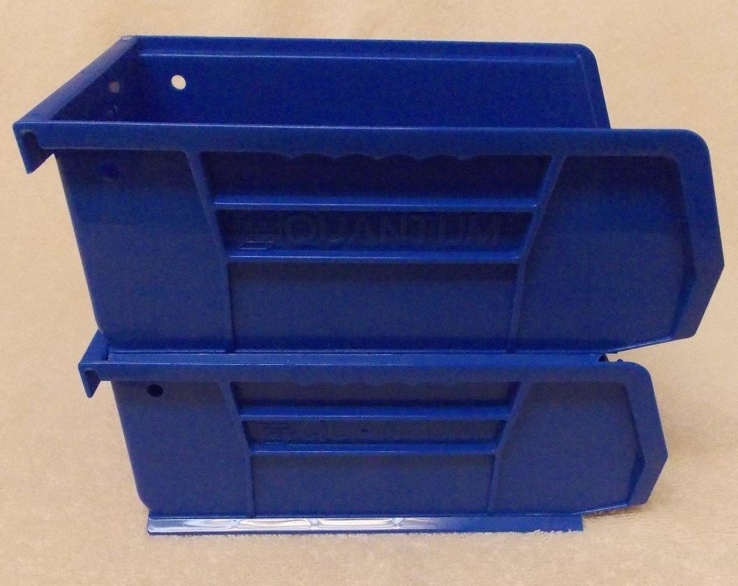 2 Blue Stackable Bullet/Cartridge Bins(Dillon/Hornaday press)7-3/8"Lx4 ...