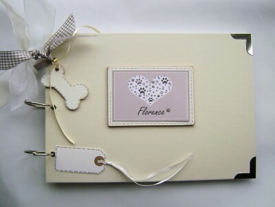 personalised pet dog/cat A4 size photo album scrapbook/memory, journal ...