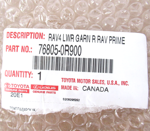 Genuine OEM Toyota 76805-0R900 Passenger RH Rear Lower Trim Cover 2006 ...