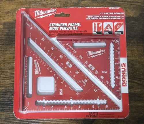 Milwaukee MLSQ070P - 7” Rafter Square & 4.5” Trim Square Set - Made in ...