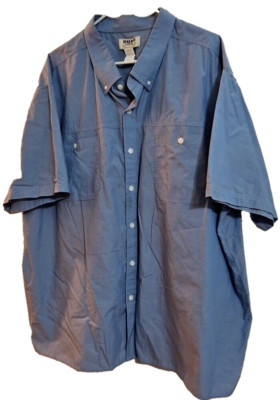 Duke Haband Men's Blue Double front pocket button-up Sleeve shirt Size ...