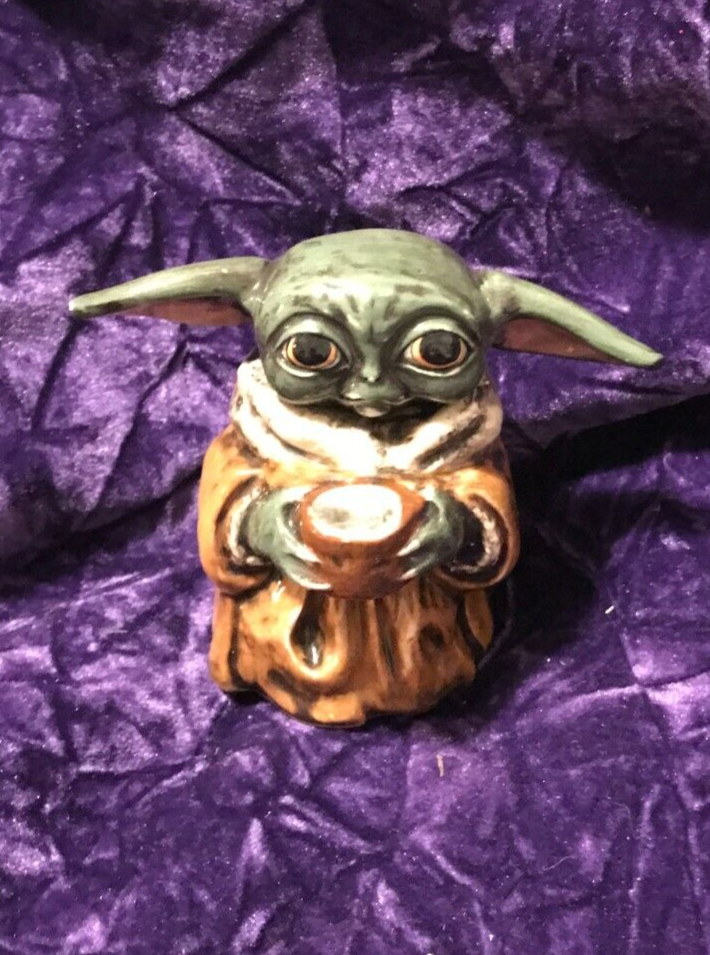 Hand Painted Ceramic Baby Yoda Star Wars The Child, Grogu The ...