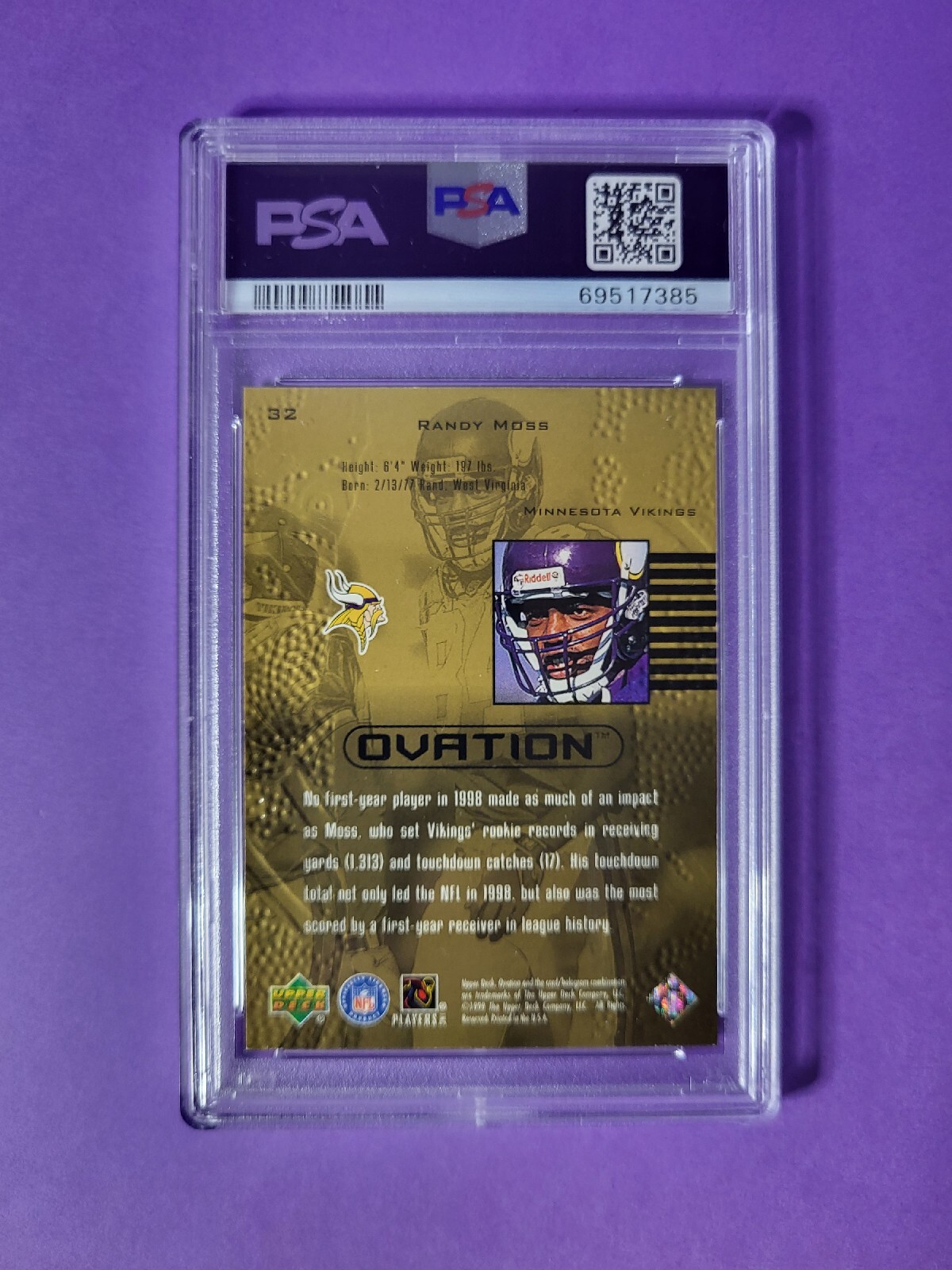 1999 Upper Deck Ovation - Randy Moss #32 for sale online | eBay