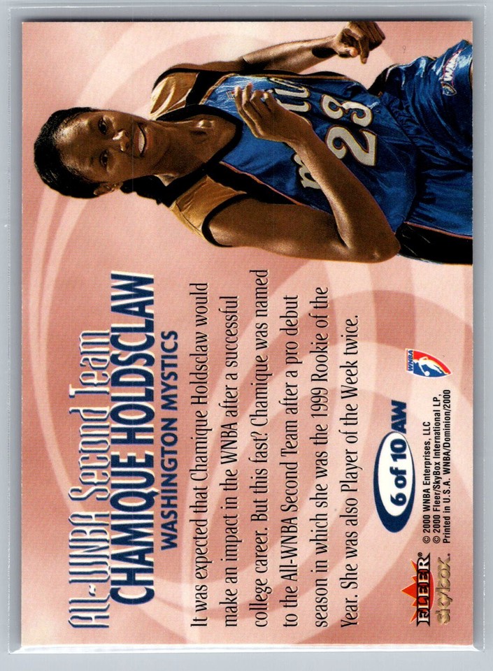 2000 Dominion WNBA All-WNBA #6AW Chamique Holdsclaw Washington Mystics ...