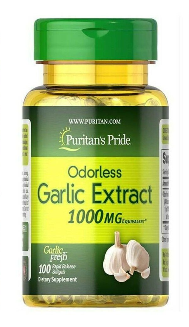 Garlic Odorless Extract 1000mg Cholesterol Health 200 Antioxidant Pills ...