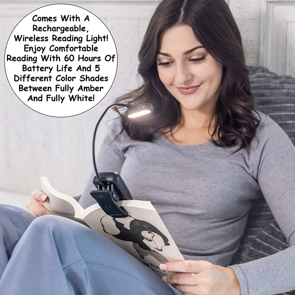 Homie Reading Bed Rest Pillow with Reading Light and Wrist Support, Has ...
