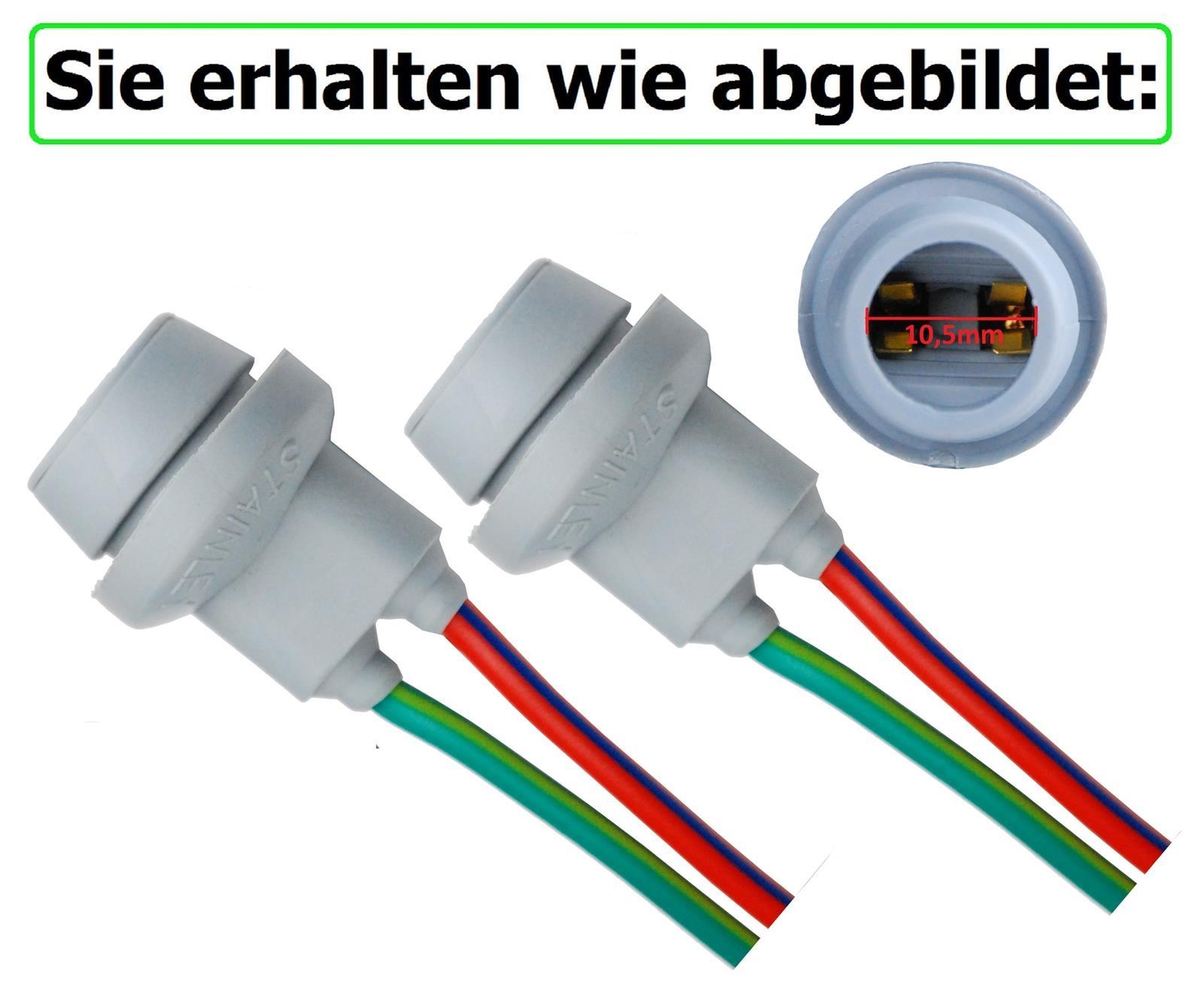 2x W5W T10 Gummi Glassockel Standlicht Parklicht Fassung Stecksockel ...