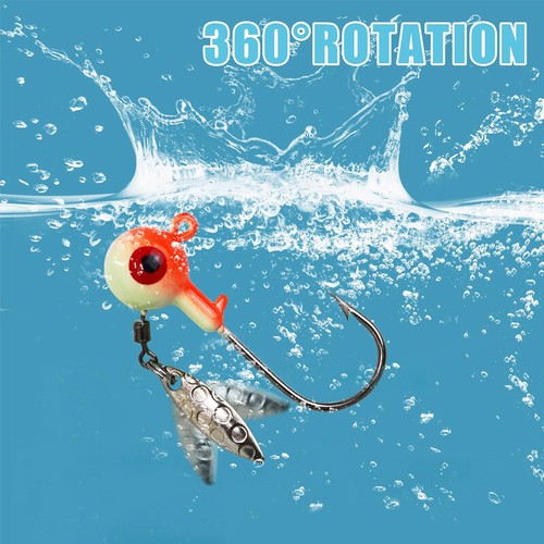 20Pcs 1/8 - 3/8 oz Underspin Jig Heads Hooks Crappie Bass Panfish ...