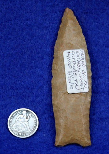 RARE Cumberland Point COA Authentic Prehistoric Arrowhead Native ...