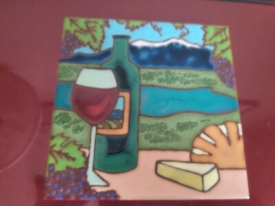 Triton Tile Hand Painted Framed 5.75 In Sq. Wall Tile - Table View of ...
