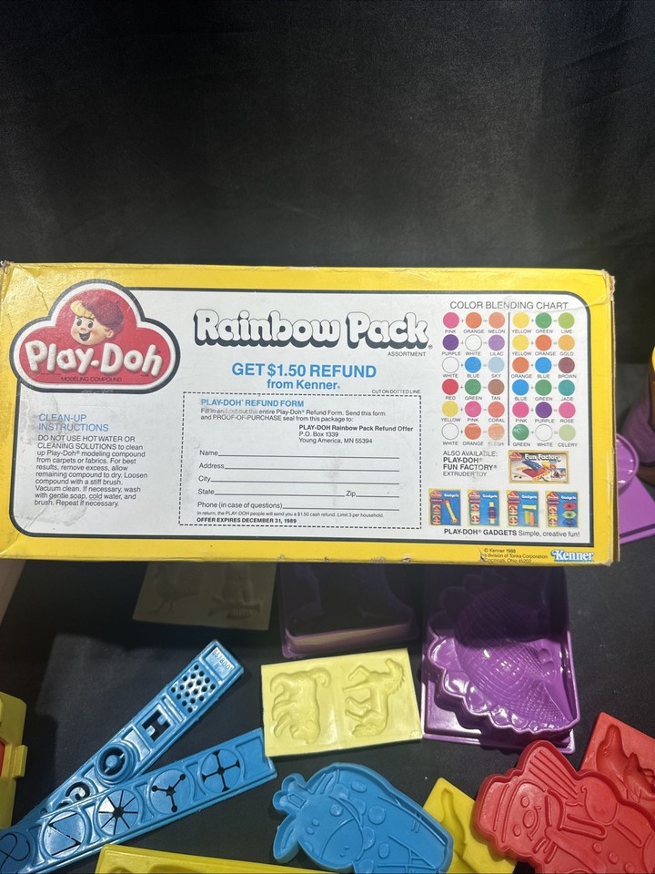 Vintage Play Doh Fun Factory Shape Strip Molds Kenner General Mills ...