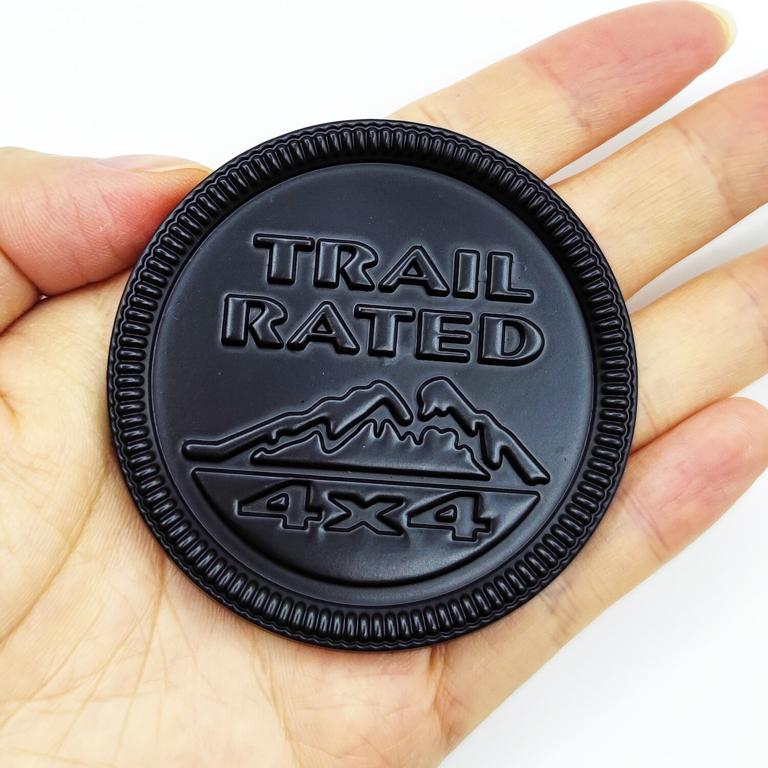 Black Metal Black TRAIL RATED 4X4 Emblem Side Rear Boot Sticker Badge ...