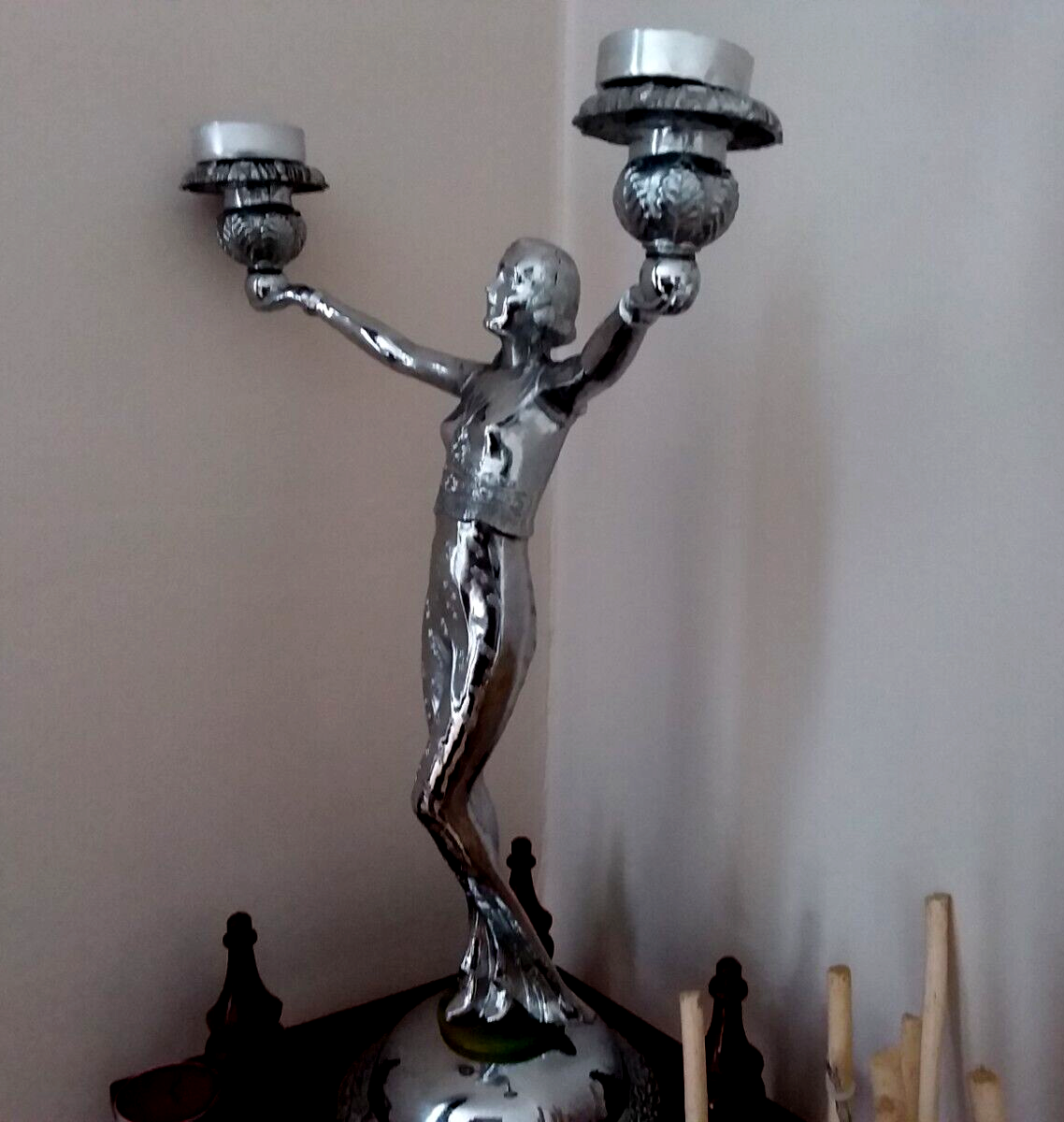 Reproduction Art Deco Lady Lamp Chrome Art Deco Chrome Lamp Etsy