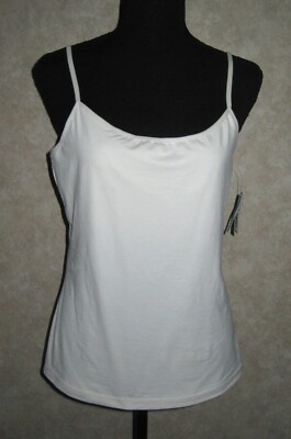 Apt 9 essentials new white shelf bra cami tank top size L NWTS | eBay