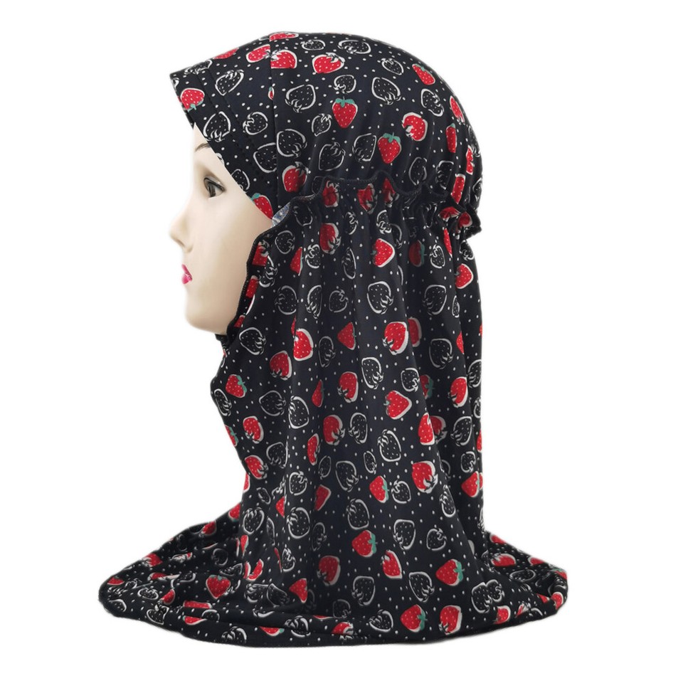Kids Girls Muslim Turban Islamic Hijab Arab Underscarf Headwear Shawl ...
