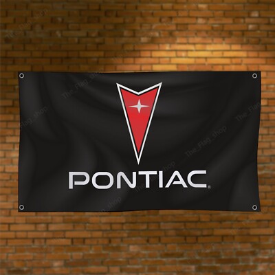 Pontiac Flag Banner 3x5Ft Racing Car Flag Mane Cave Garage Decor Large ...