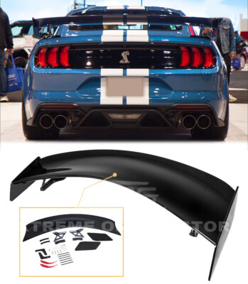 GLOSSY BLACK Spoiler For 15-Up Ford Mustang GT500 Track Pack Rear High ...