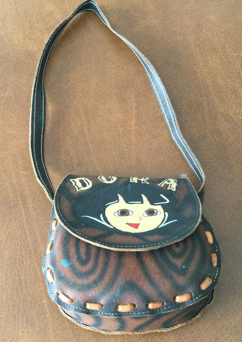 Handcrafted Dora The Explorer Brown Tooled Leather Pu… - Gem
